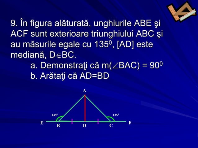 Triunghiul isoscel Propietati Lectie clasa a VI-a | PPT