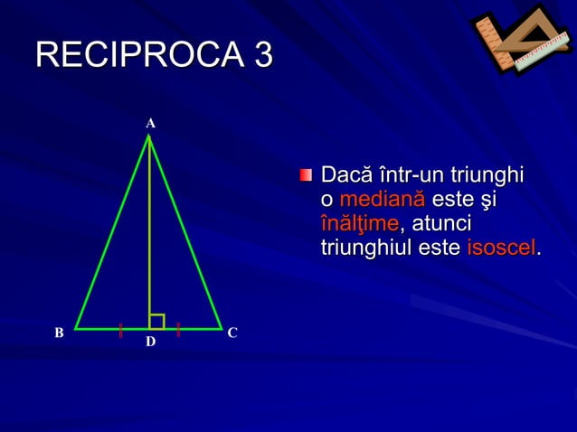 Triunghiul isoscel Propietati Lectie clasa a VI-a | PPT