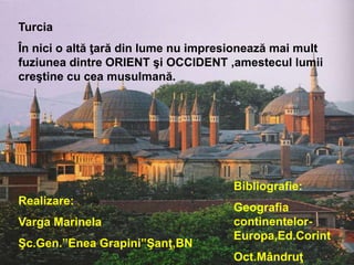 Turcia- prezentare din punct de vedere geografic, turistic | PPT
