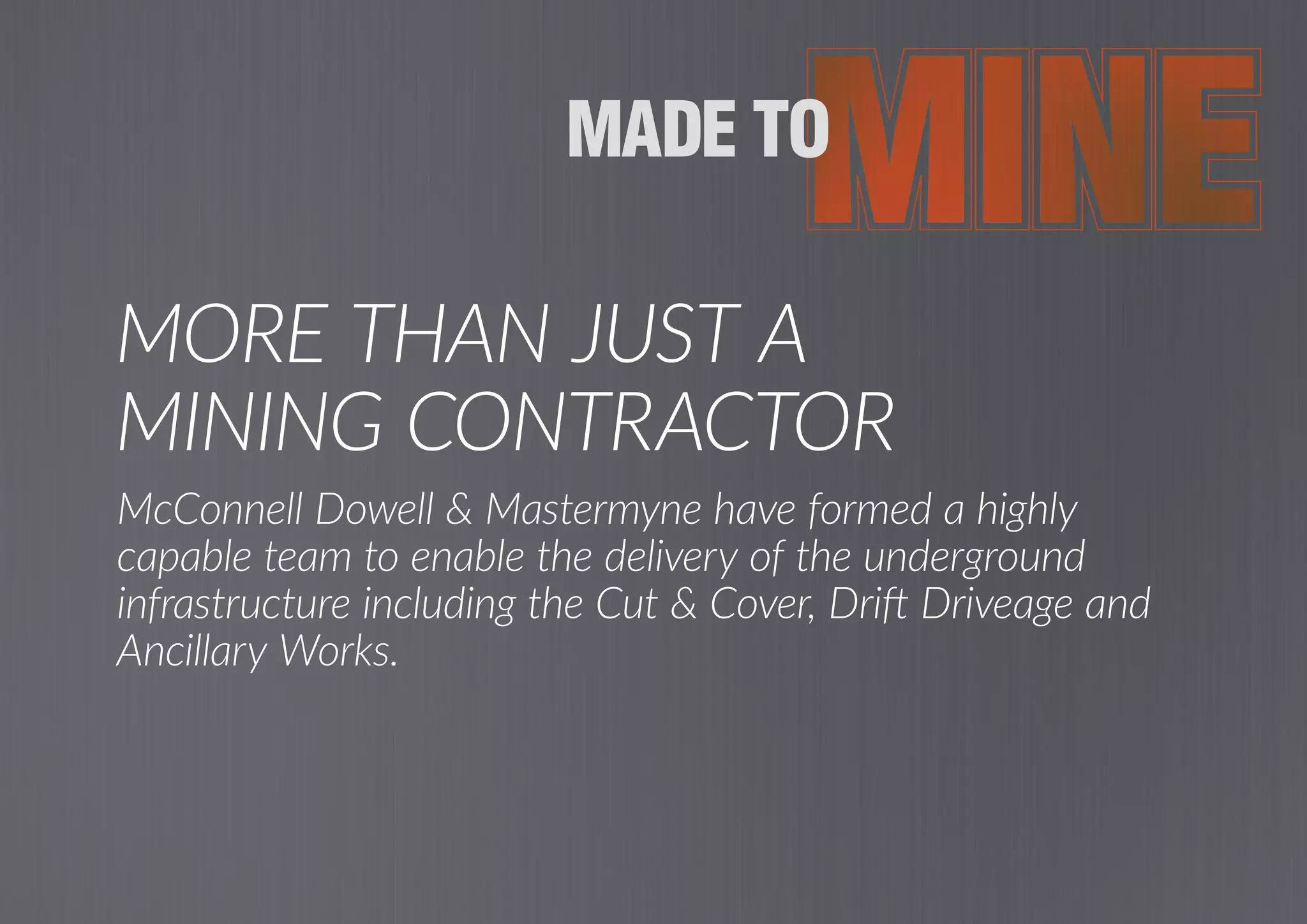 McConnell Dowell Mastermyne - Made to Mine | PDF