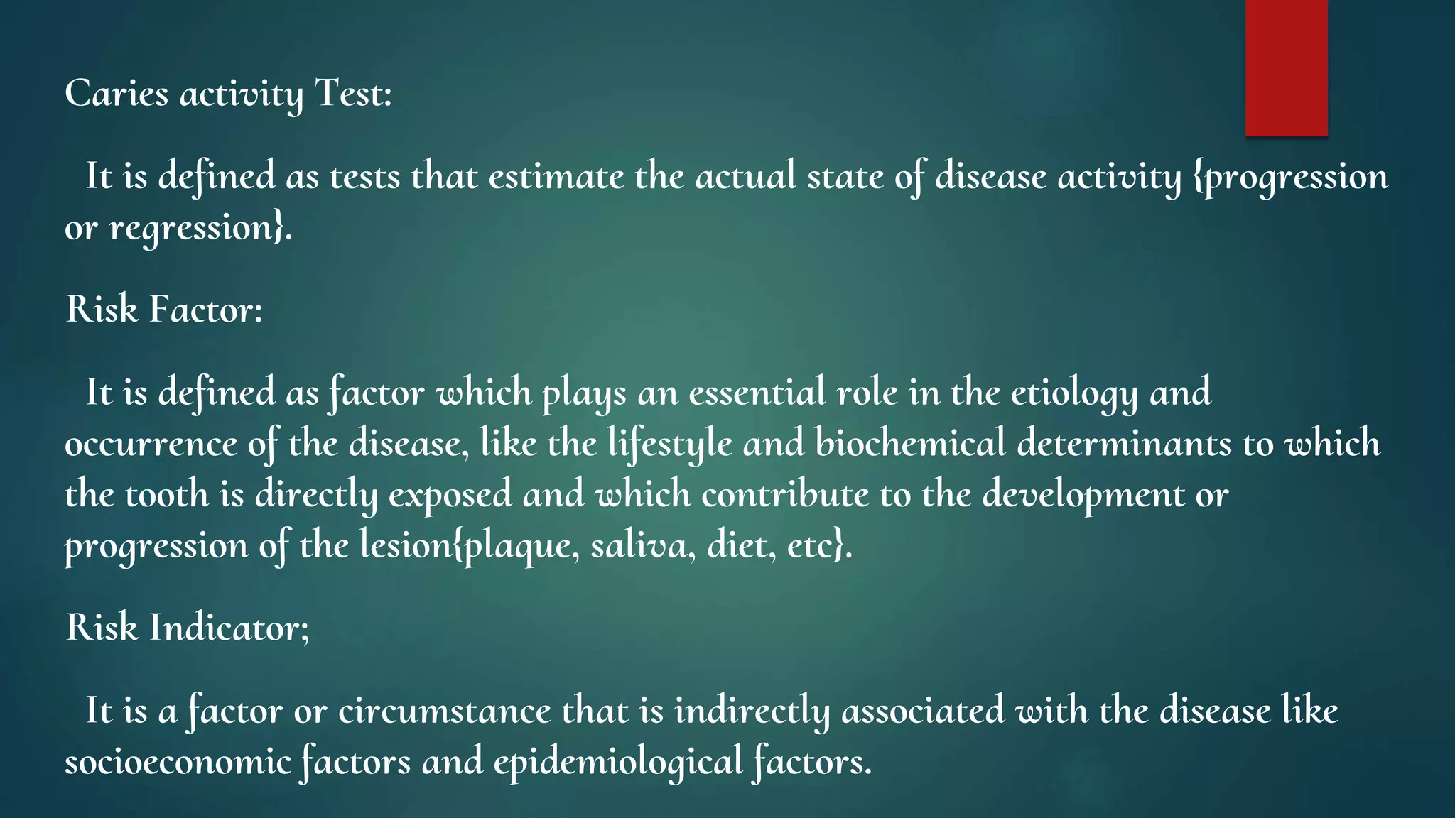 Caries Risk Assessment | PPTX