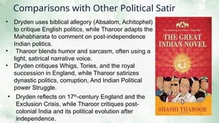 Absalom and Achitophel is the greatest English Political satire | PPTX
