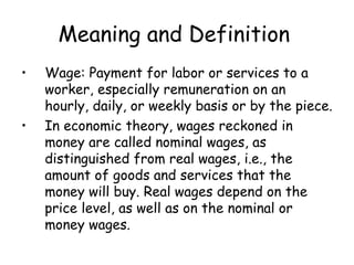0 Wage Theories | PPT | Business | Business and Finance
