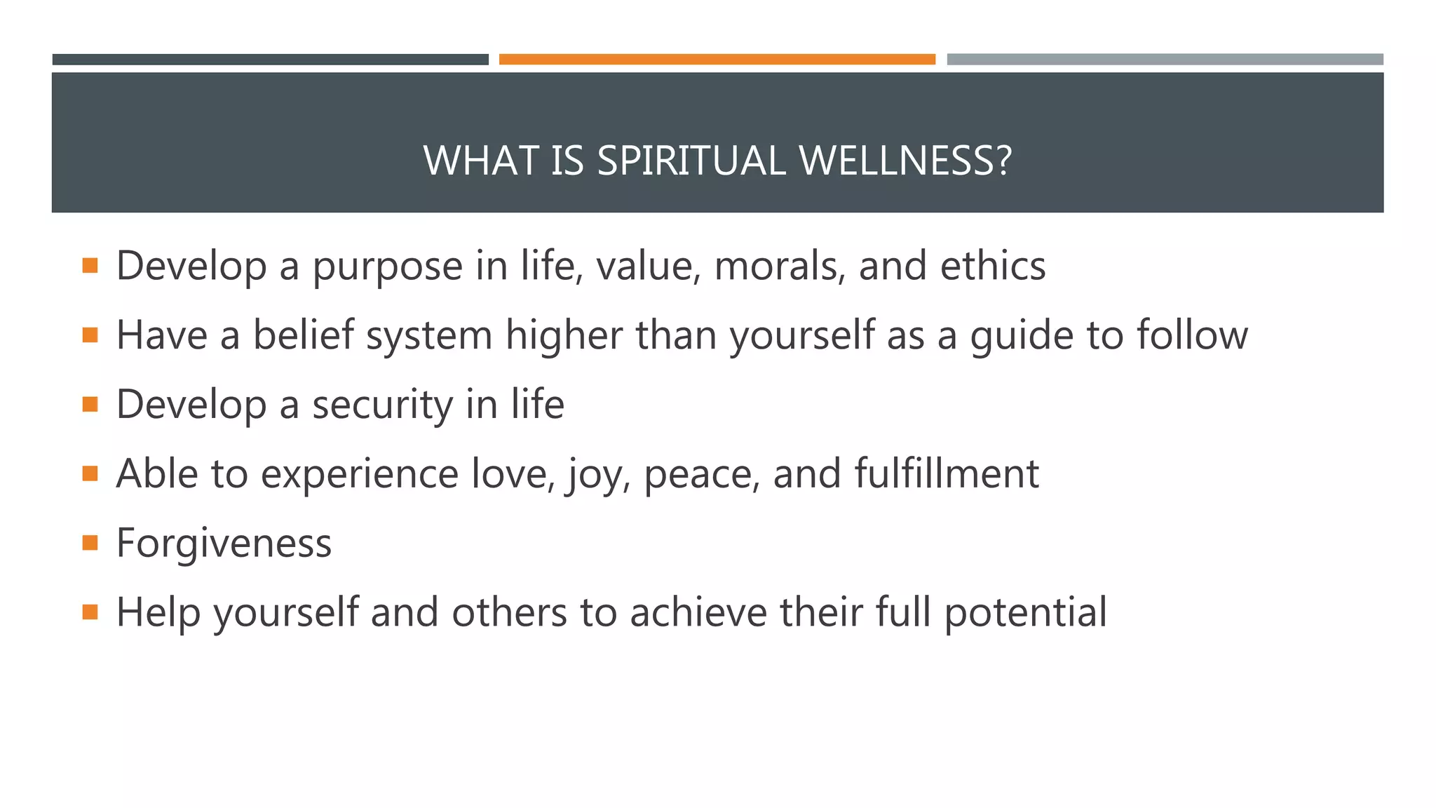 What is spiritual wellness | PPTX