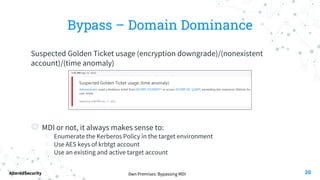 0wn-premises: Bypassing Microsoft Defender for Identity | PDF