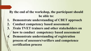Workshop objectives CBA.pptx FOR THE CIRRICULUM | PPTX | Educational ...
