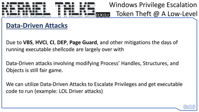 0x002 - Windows Priv Esc - A Low Level Explanation of Token Theft | PPT