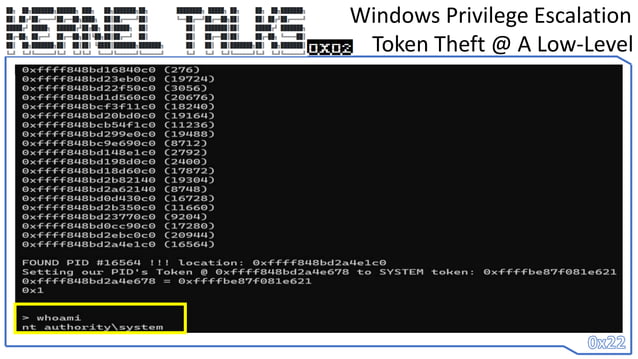 0x002 - Windows Priv Esc - A Low Level Explanation of Token Theft | PPT