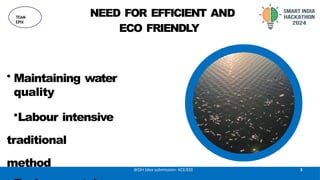 Autonomous water surface cleaning robot for smart India hackathon | PPTX