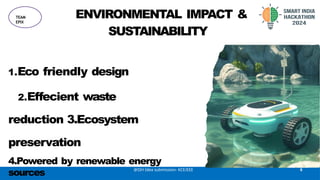 Autonomous water surface cleaning robot for smart India hackathon | PPTX