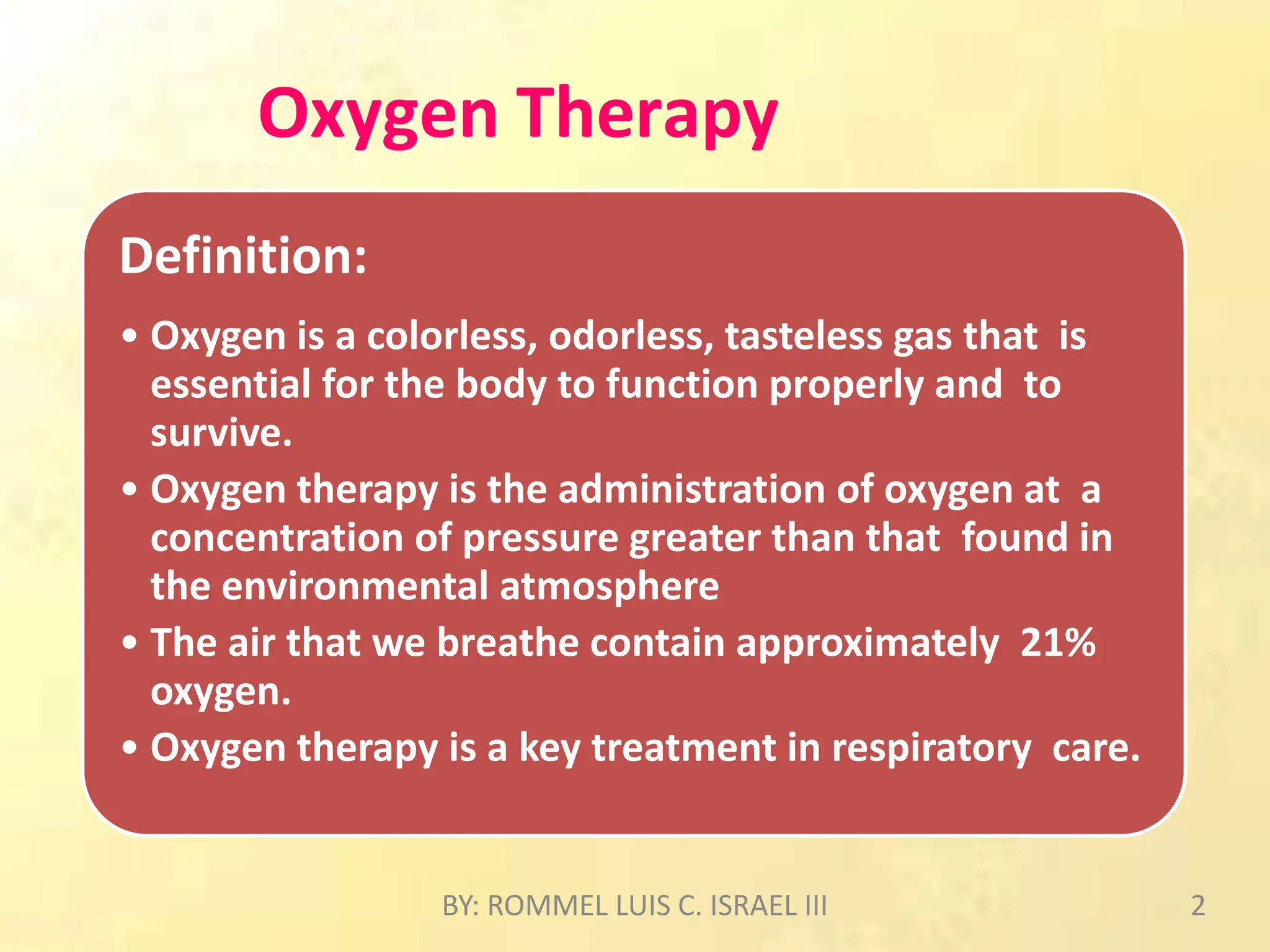0XYGEN THERAPY | PPTX
