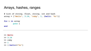 Ruby language overview | PPTX