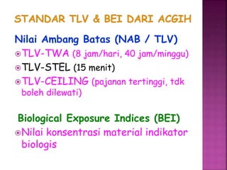 TOKSIKOLOGI industri keselamatan dan kesehatan kerja | PPT