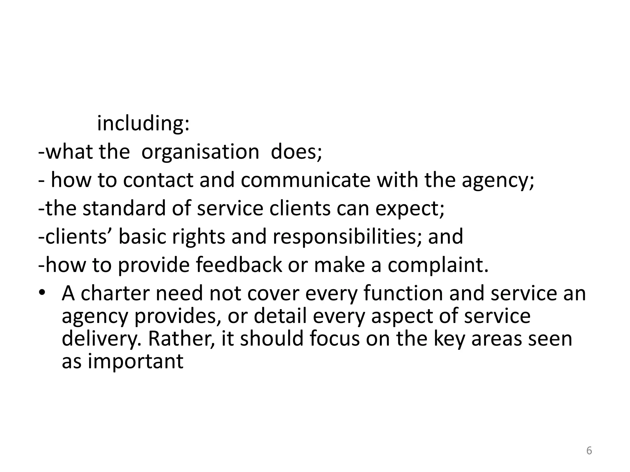 THE ROLE OF SERVICE CHARTER IN AN ORGANISATION AT THE WORKPLACE.ppt