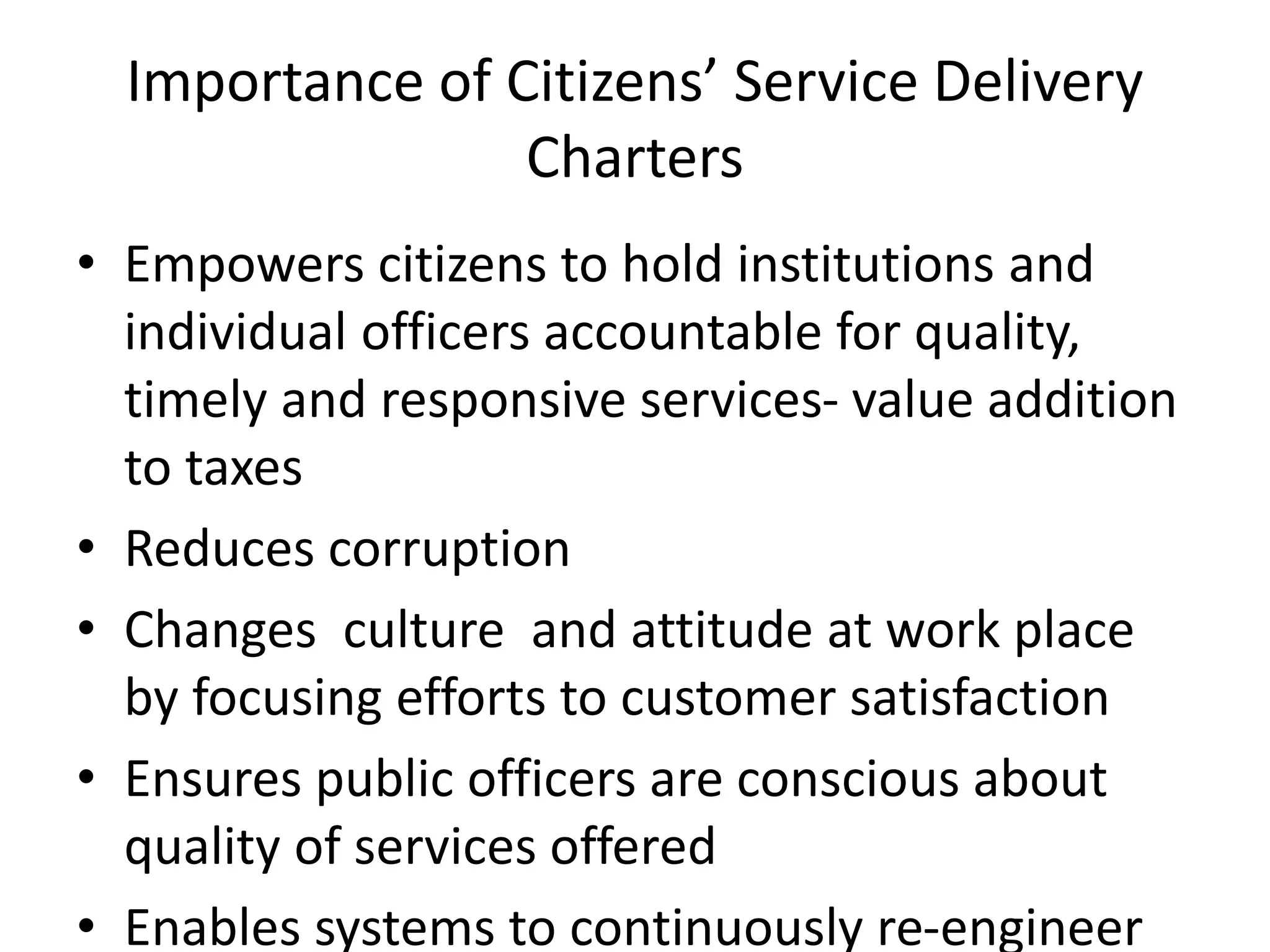 THE ROLE OF SERVICE CHARTER IN AN ORGANISATION AT THE WORKPLACE.ppt