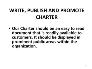 THE ROLE OF SERVICE CHARTER IN AN ORGANISATION AT THE WORKPLACE.ppt