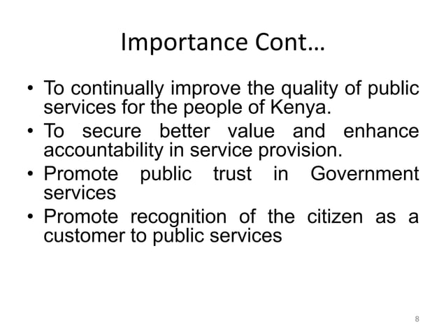 THE ROLE OF SERVICE CHARTER IN AN ORGANISATION AT THE WORKPLACE.ppt