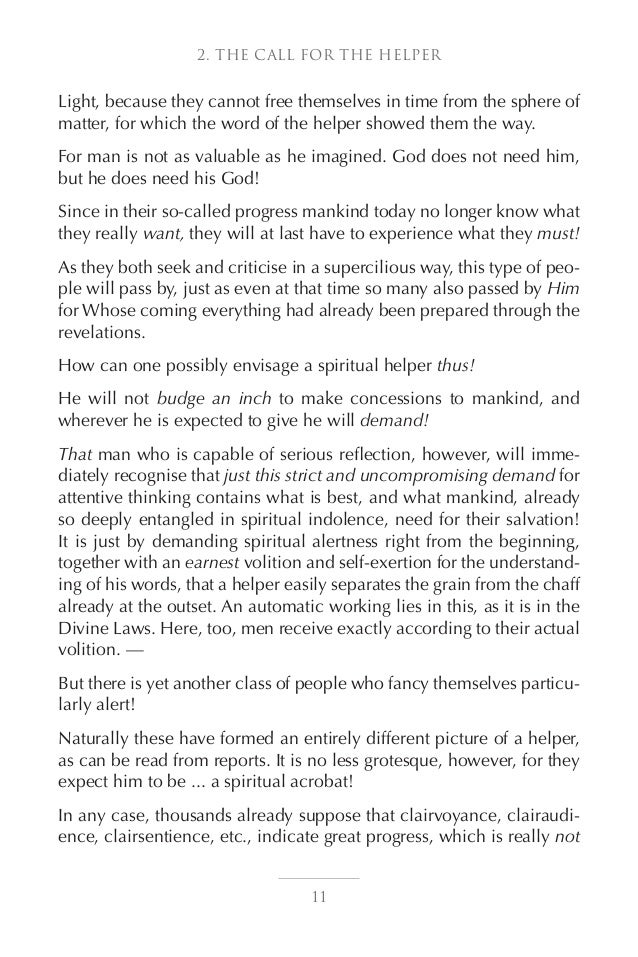 The Grail Message - Volume 1, Lecture 2 - The Call For The Helper