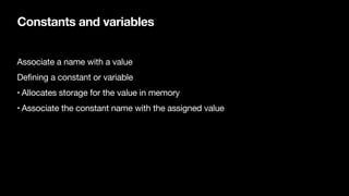 Constants variables and data types | PDF