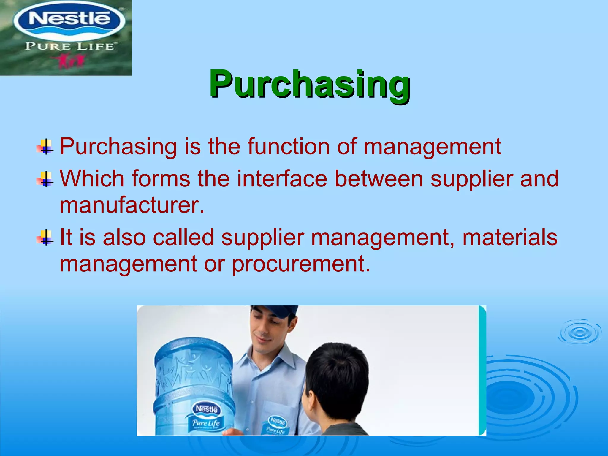 Nestle Mineral Water-Operation & Production | PPT