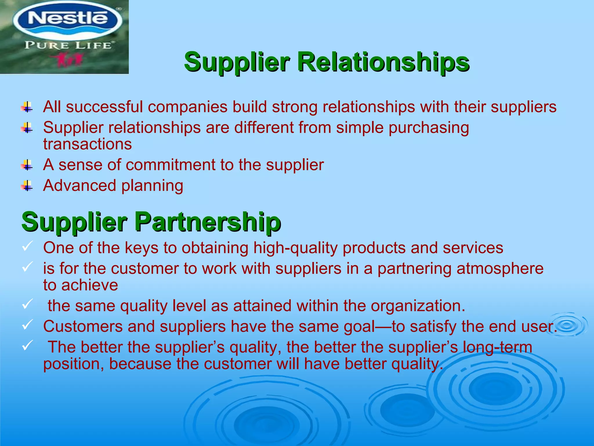 Nestle Mineral Water-Operation & Production | PPT