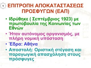 1. η επιτροπή αποκατάστασης προσφύγων | PPT