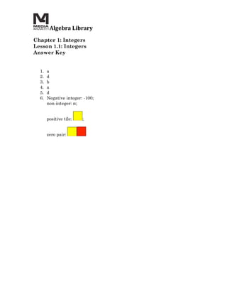 Algebra Library Practice Worksheet 1.1.1 | PDF | Physics | Science