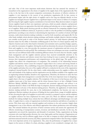 Supplier selection using fuzzy AHP method and D-numbers | PDF | Logistics | Business