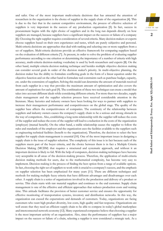 Supplier Selection Using Fuzzy Ahp Method And D Numbers Pdf Logistics Business