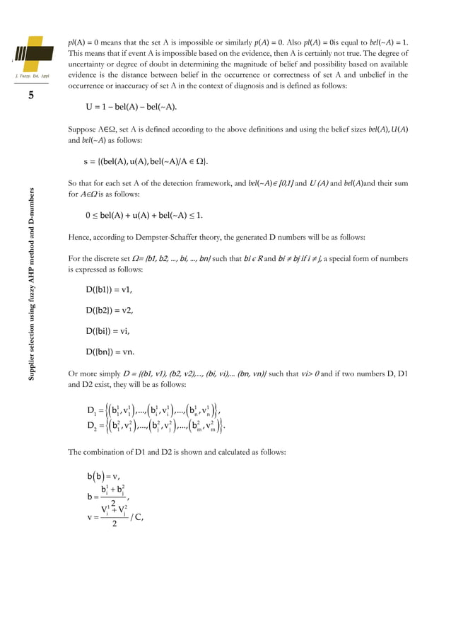 Supplier Selection Using Fuzzy Ahp Method And D Numbers Pdf Logistics Business