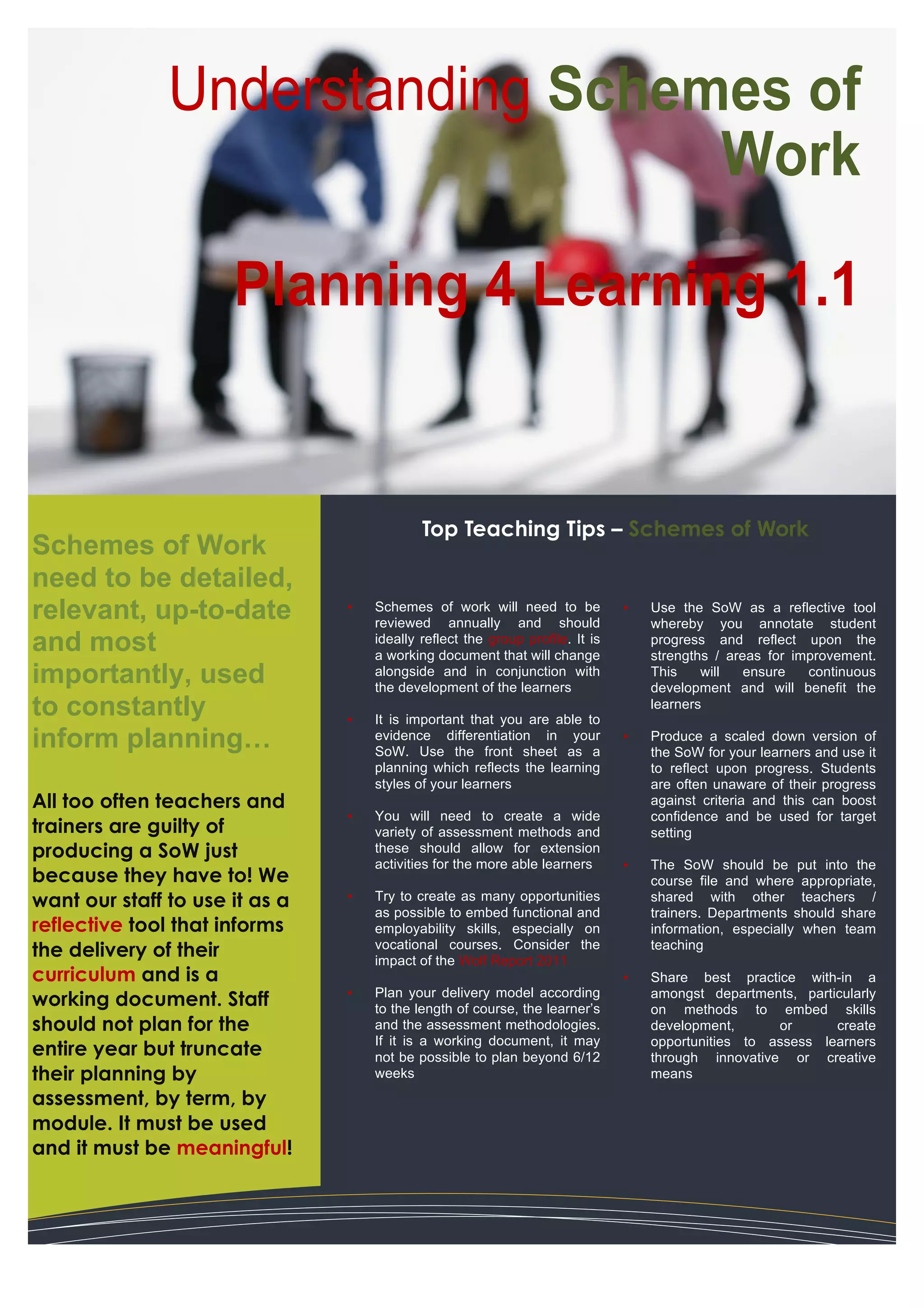 Schemes of Work | PDF