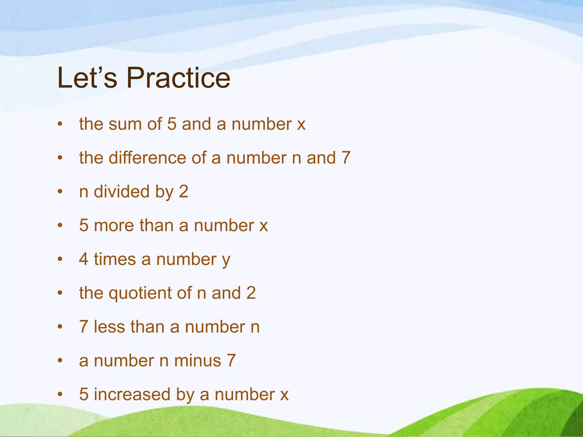 Algebra Foundations Series- 1.1 Variables and Expressions | PPTX