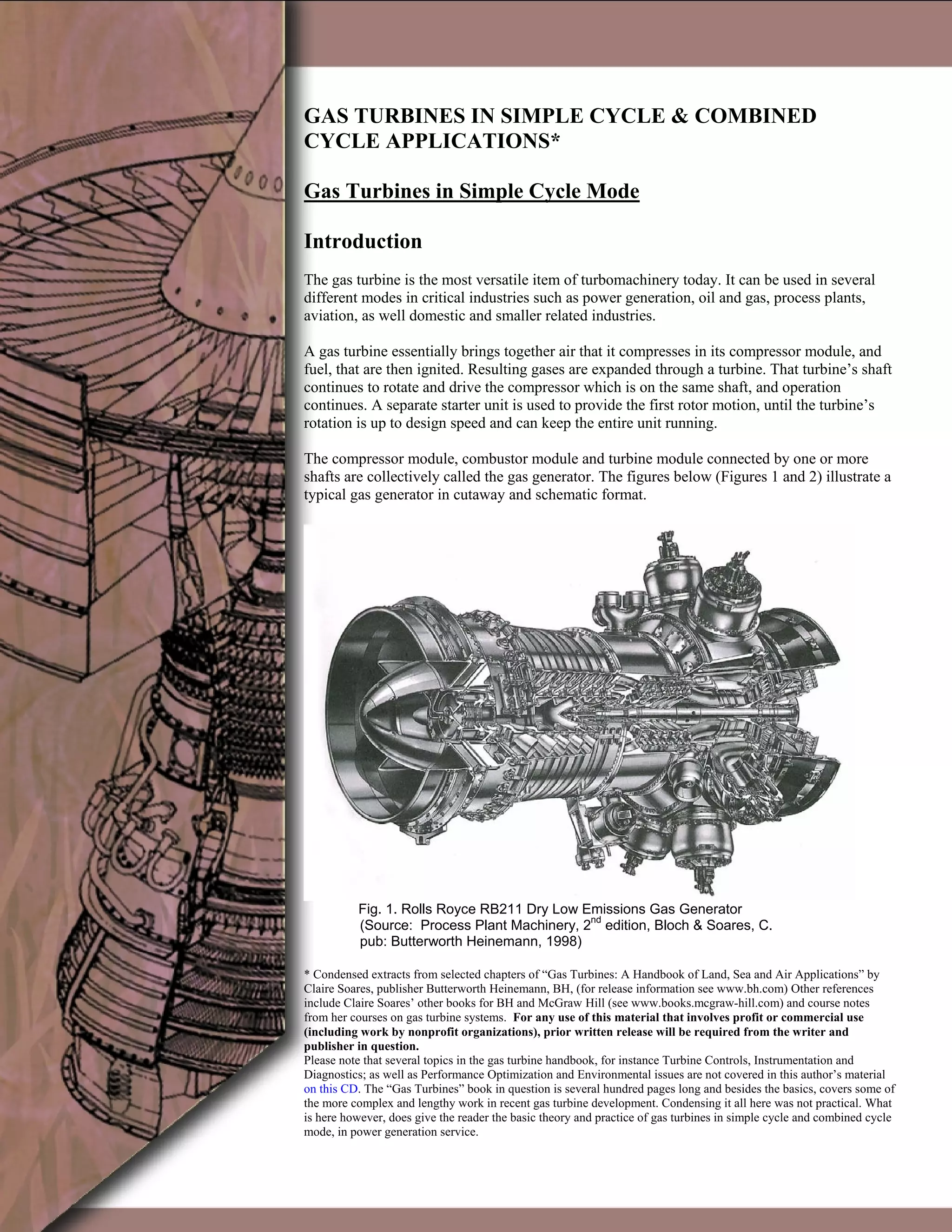 GAS TURBINES IN SIMPLE CYCLE & COMBINED CYCLE APPLICATIONS | PDF