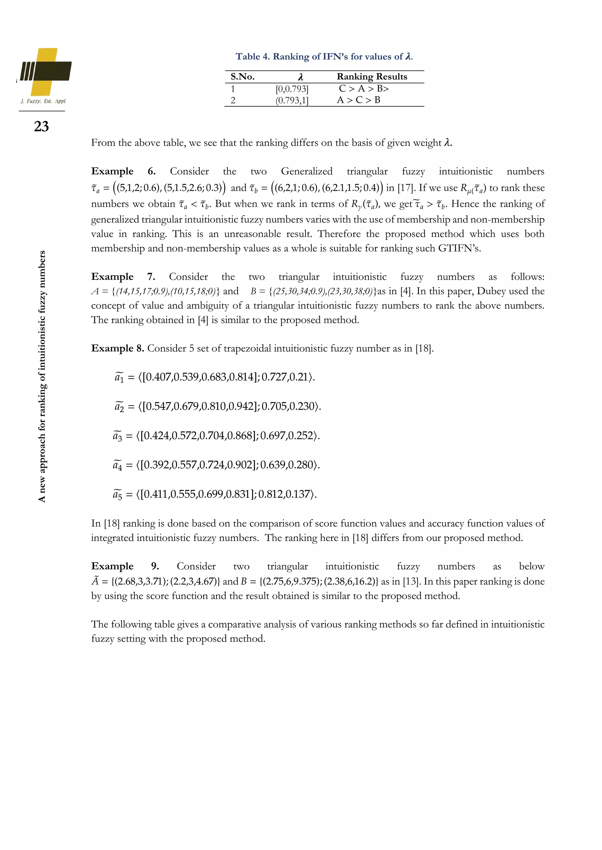 A new approach for ranking of intuitionistic fuzzy numbers | PDF