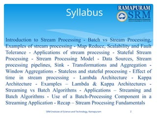 Unit 1 Introduction to Streaming Analytics | PPT