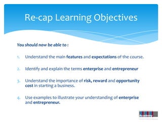 1.1 enterprise and entrepreneurs - moodle | PPTX