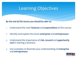 1.1 enterprise and entrepreneurs - moodle | PPTX