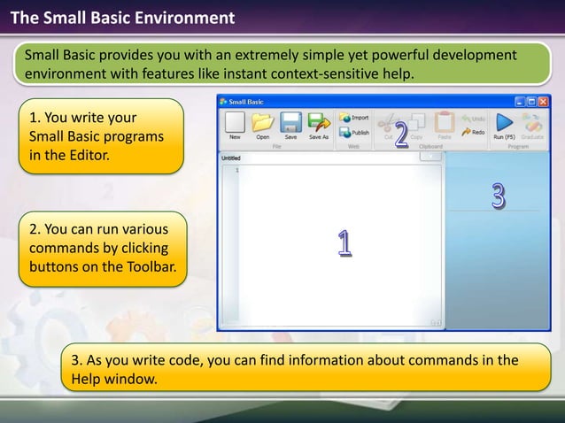 1.1 introduction to small basic | PPTX