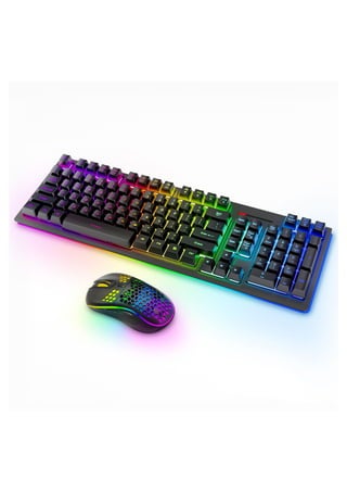 MOOJAY Wireless PC Gaming Keyboard and Mouse – RGB Backlit ...