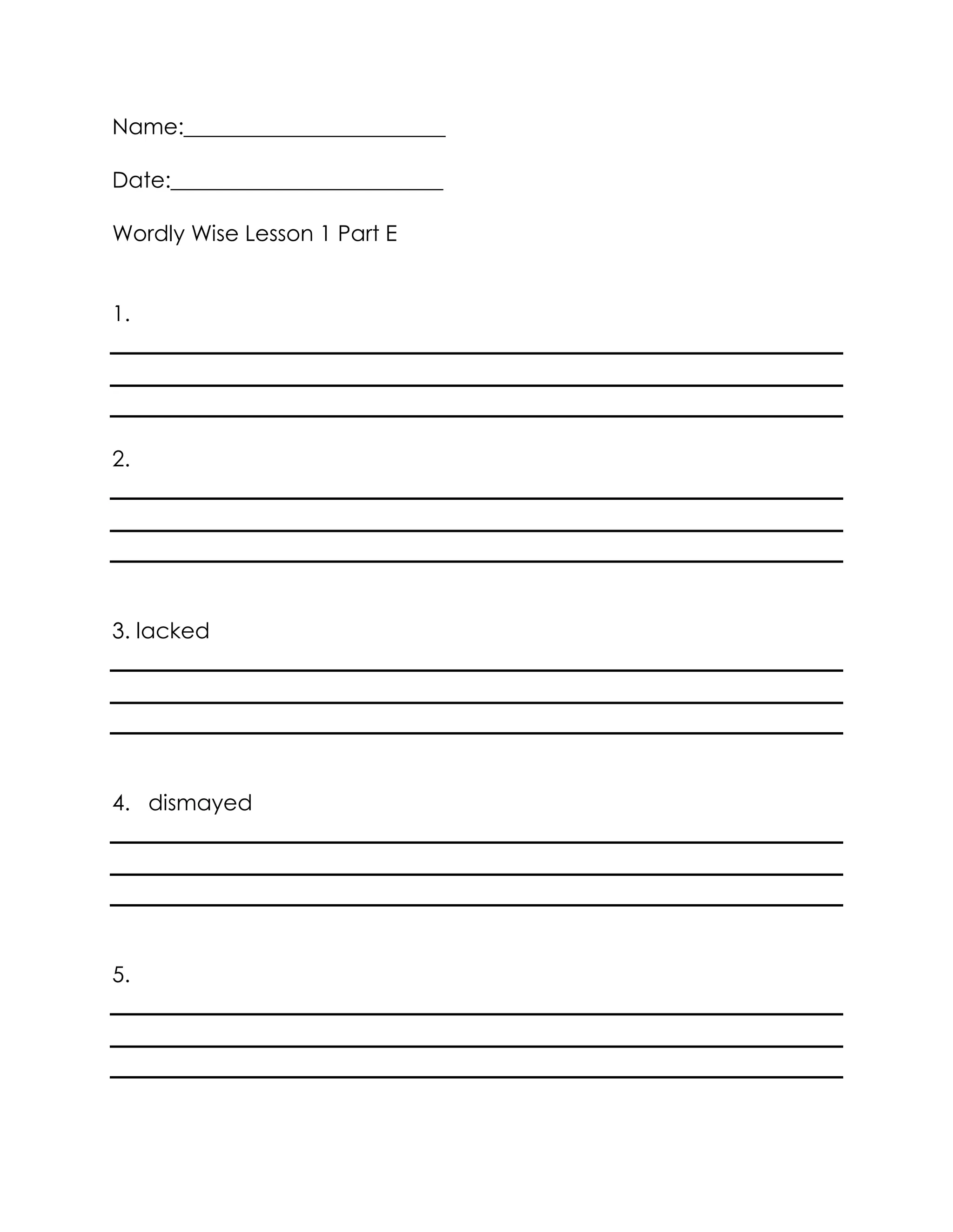 Lesson 1, Part E Wordly Wise | DOCX