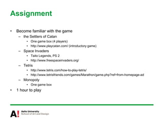 Game Analysis, lecture 1 | PPTX