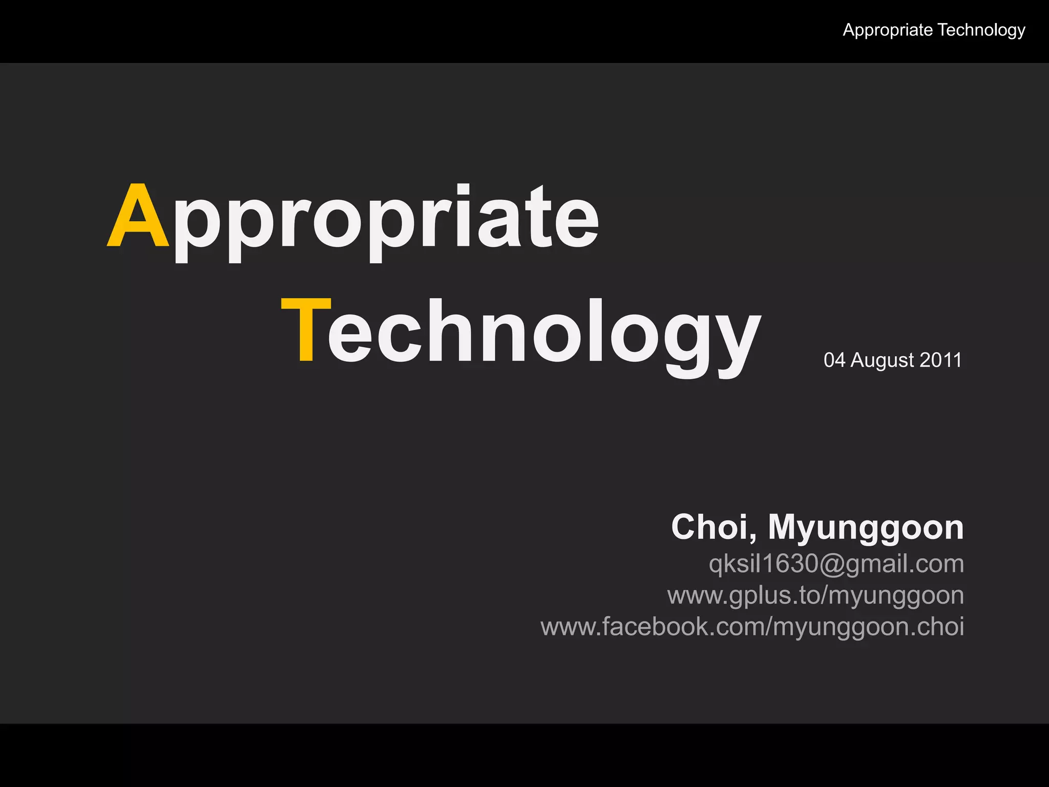 Appropriate Technology | PPTX