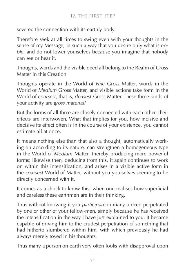 The Grail Message - Volume 1, Lecture 12 - The First Step