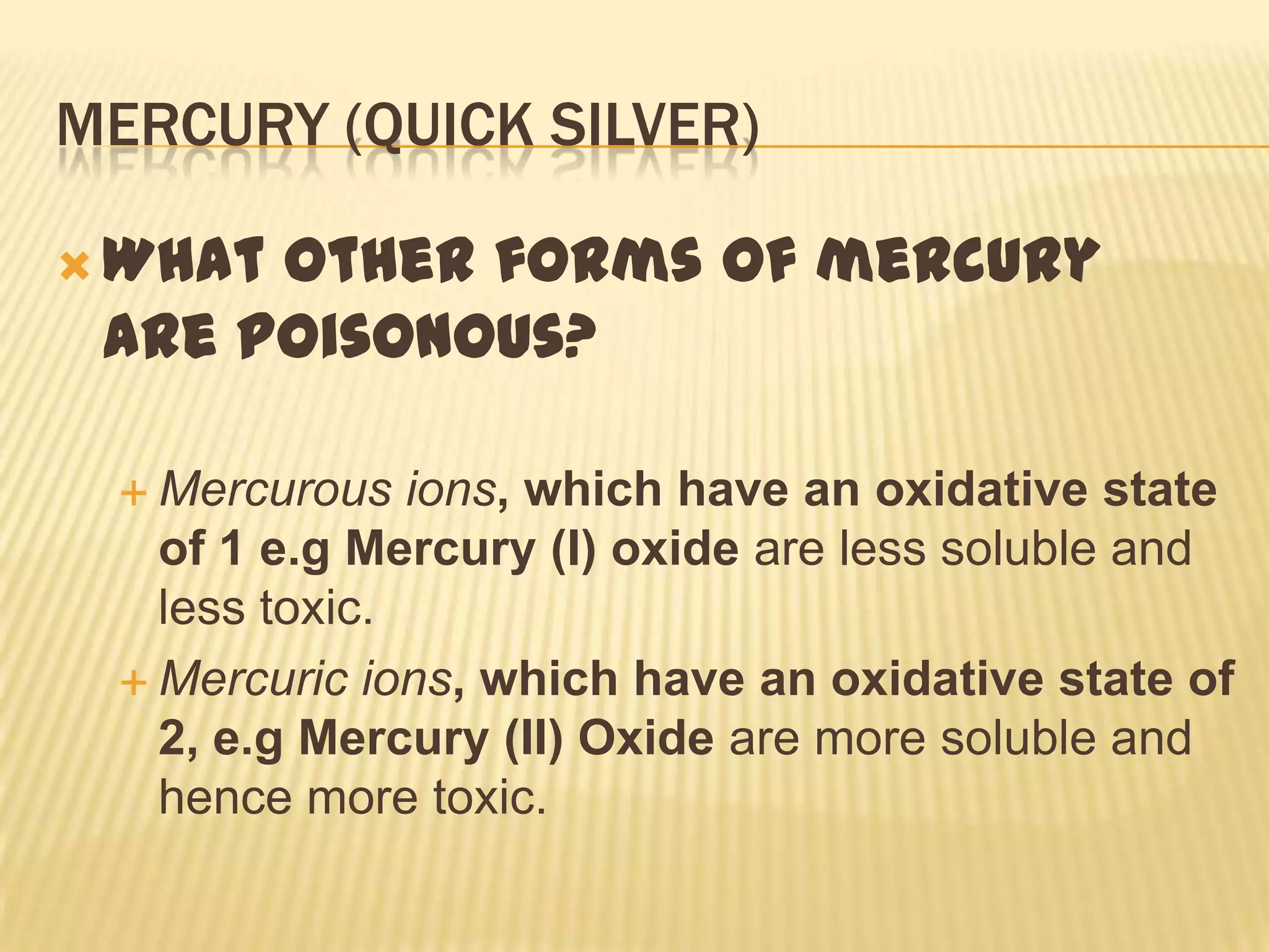 Mercury Poisoning | PPTX