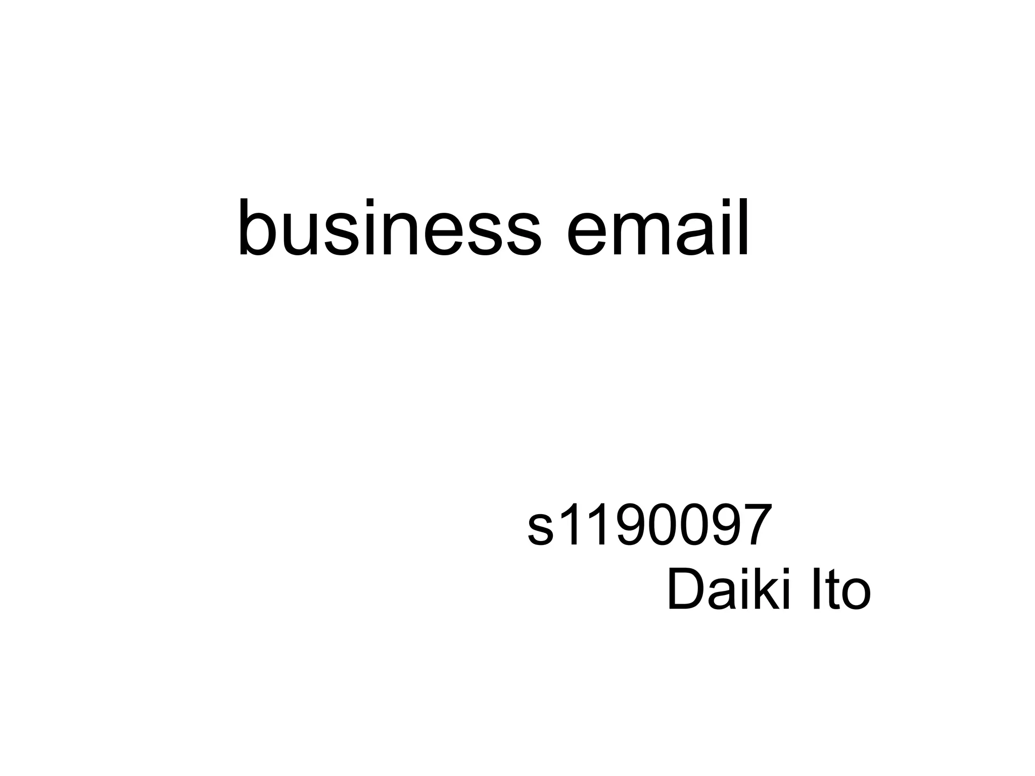 business email | PDF