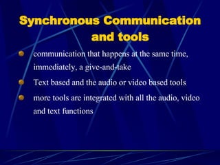 Synchronous Communication Tools in EFL Online Learning in China | PPT