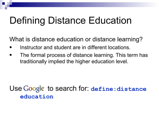 Distance Education | PPT | Online Education | Education