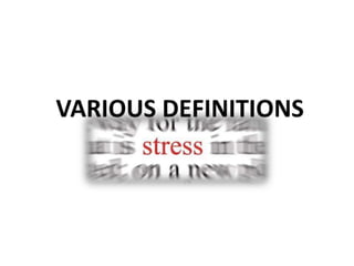 stress introduction | PDF