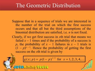 Poisson Distribution, Poisson Process & Geometric Distribution | PPTX
