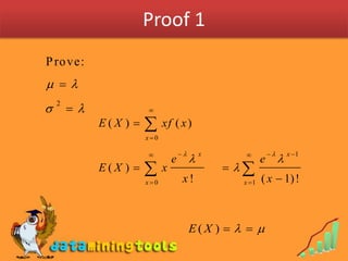 Poisson Distribution, Poisson Process & Geometric Distribution | PPTX